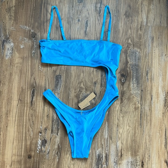 SKIMS | Swim | Skims Turquoise Strapless Monokini One Piece Bathing ...